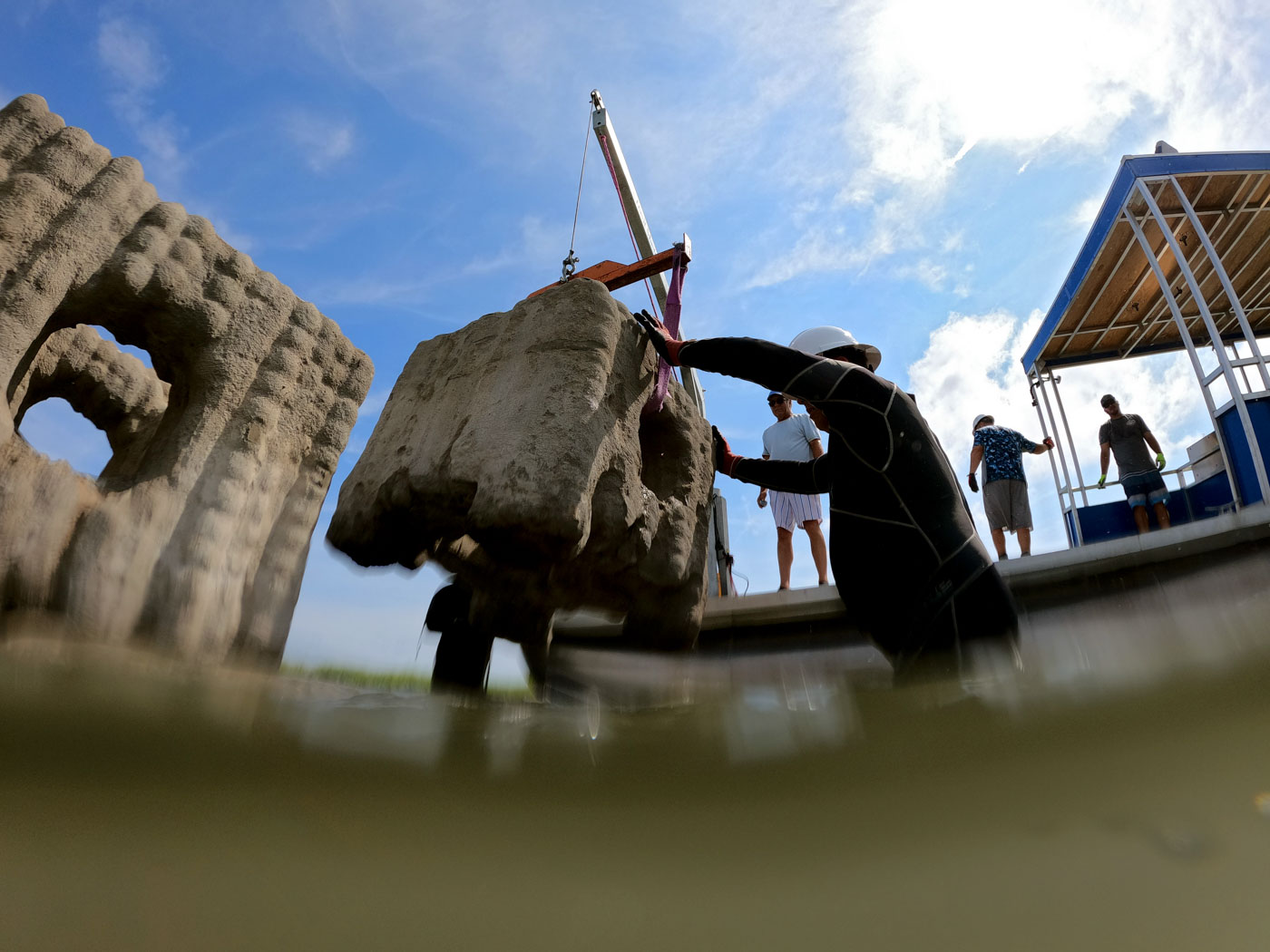 Hog Island Project in the Water - Natrx Adaptive Infrastructure